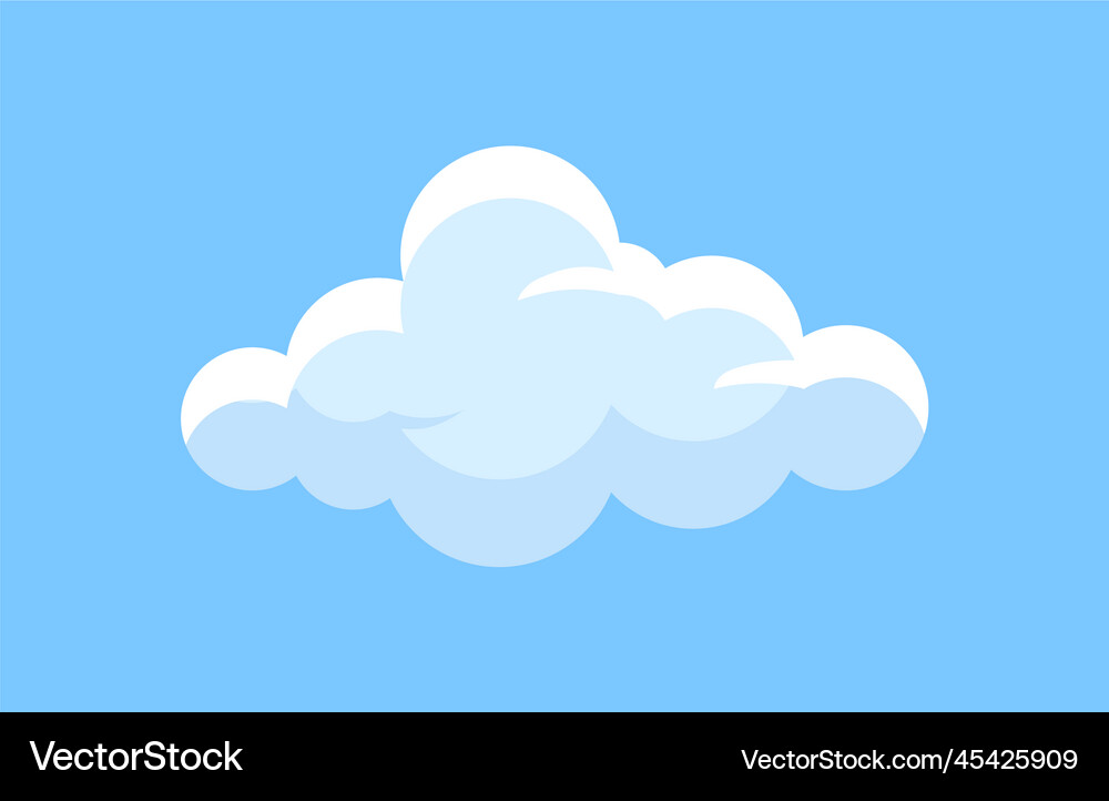 Cute Cloud Icon - Pastel Blue Royalty Free Vector Image