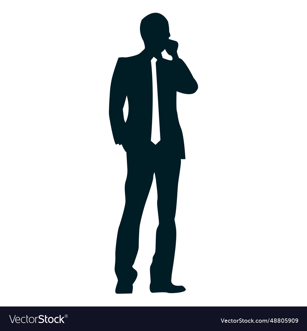 Executive talking on mobile Royalty Free Vector Image
