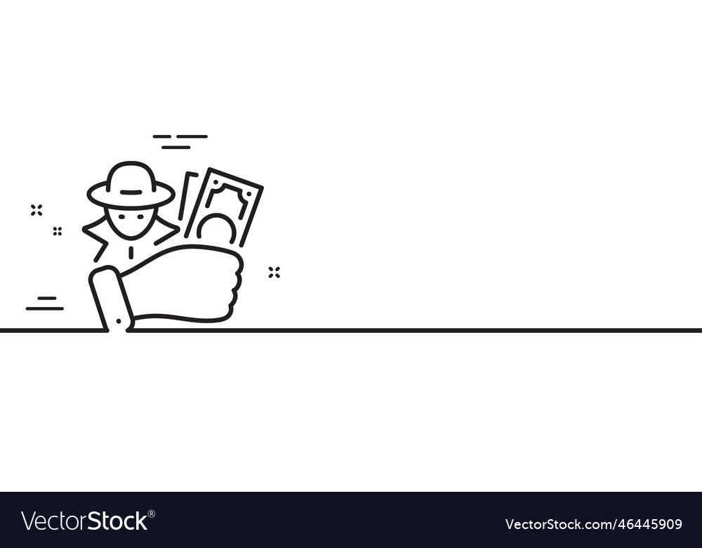 Fraud line icon spy of thief sign Royalty Free Vector Image Fraud line icon spy of thief sign Royalty Free Vector Image
