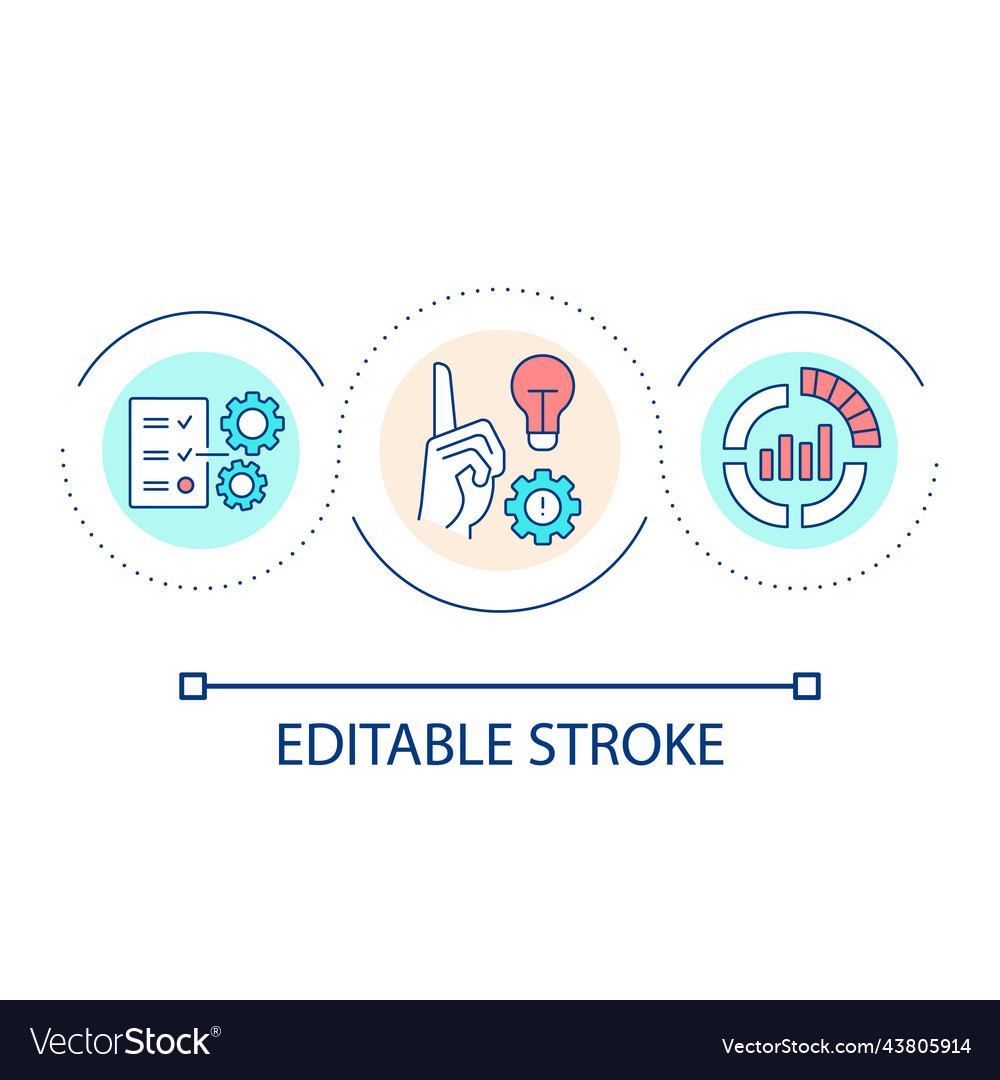 Analyse and improve loop concept icon Royalty Free Vector