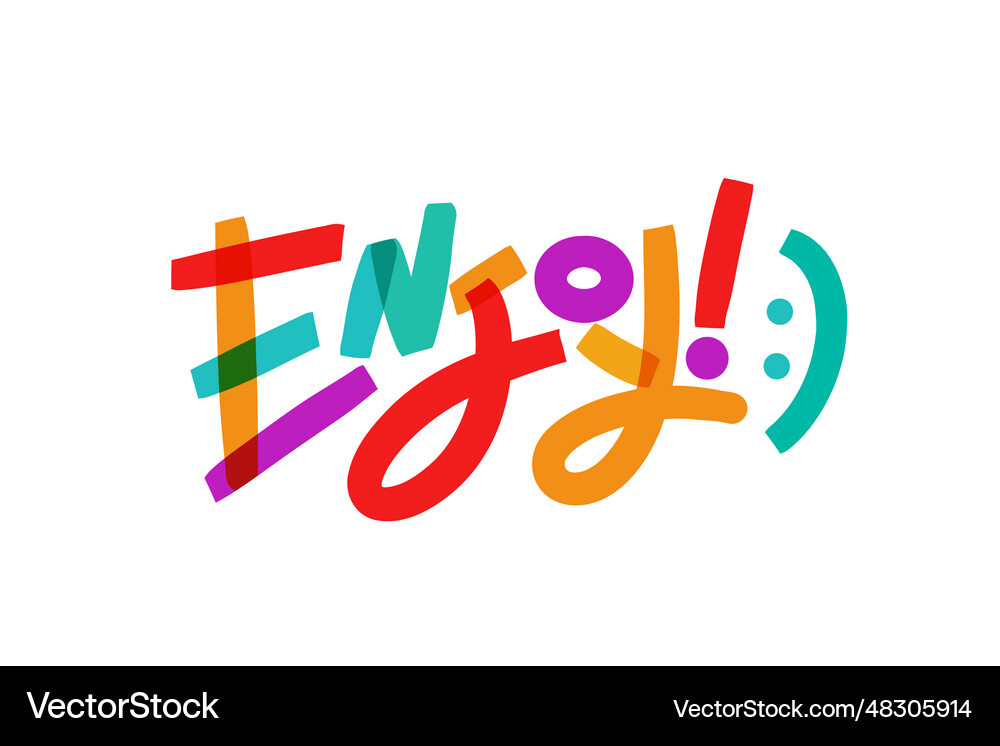 Enjoy colorful concept word typography Royalty Free Vector