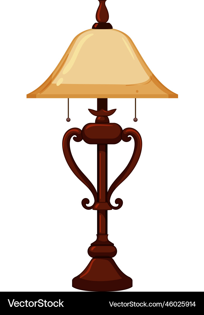 Interior vintage table lamp cartoon Royalty Free Vector