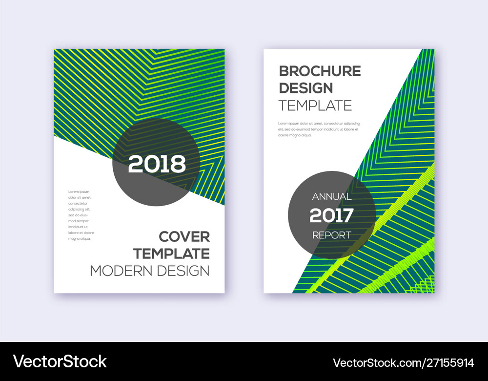 Modern cover design template set green abstract l Vector Image