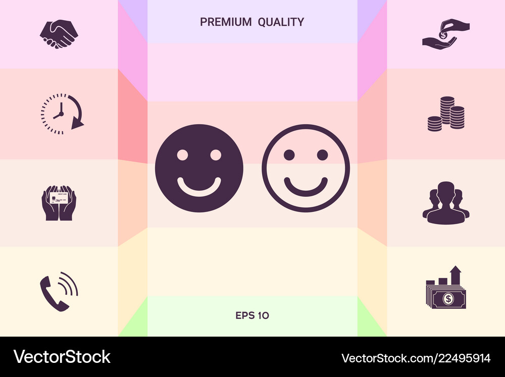 Smile icon happy face symbol for your web site Vector Image