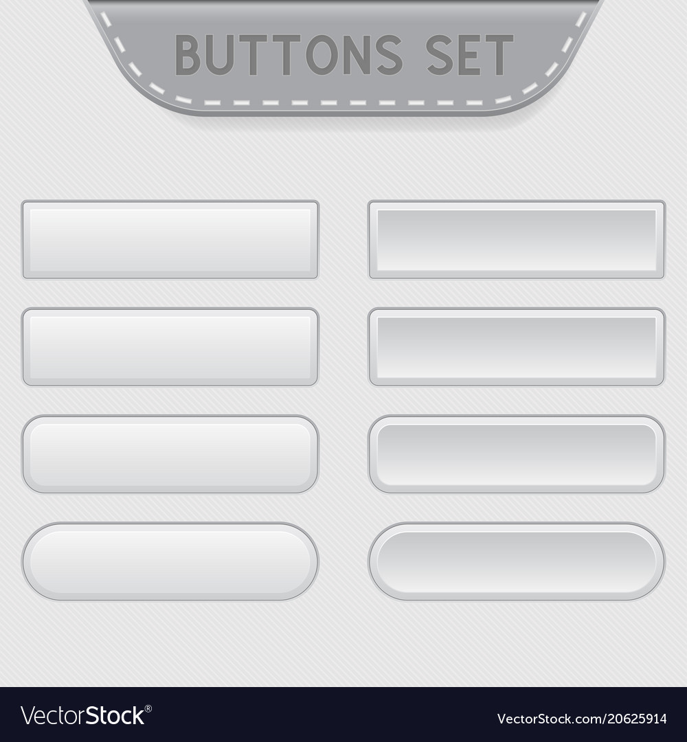White blank buttons set web interface elements Vector Image