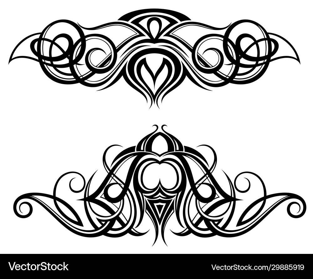 Decorative wave ornaments Royalty Free Vector Image