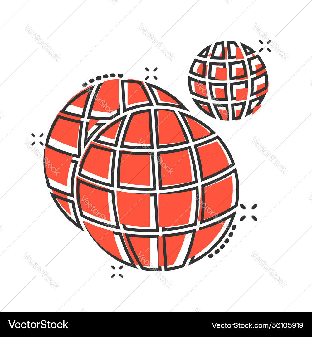 Earth planet icon in comic style globe geographic Vector Image