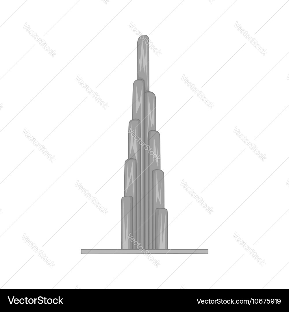 Emirates tower icon black monochrome style Vector Image