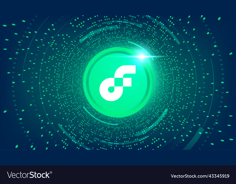 Flow coin banner cryptocurrency concept Royalty Free Vector