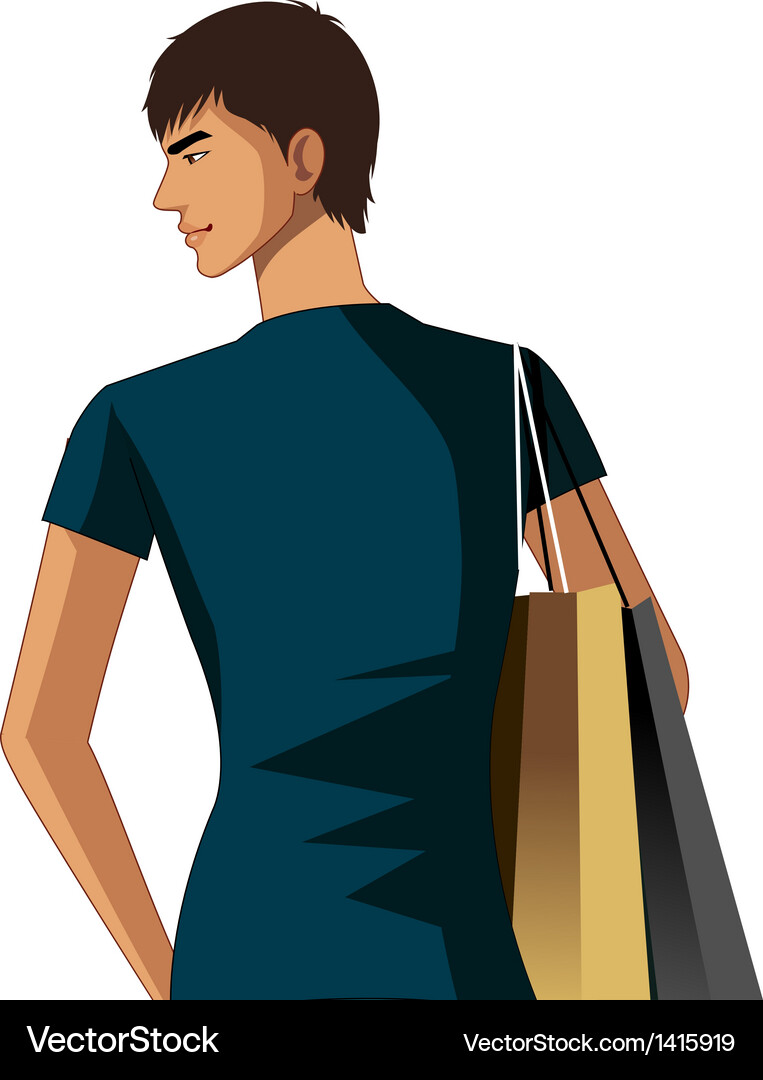 Rear view of man standing Royalty Free Vector Image