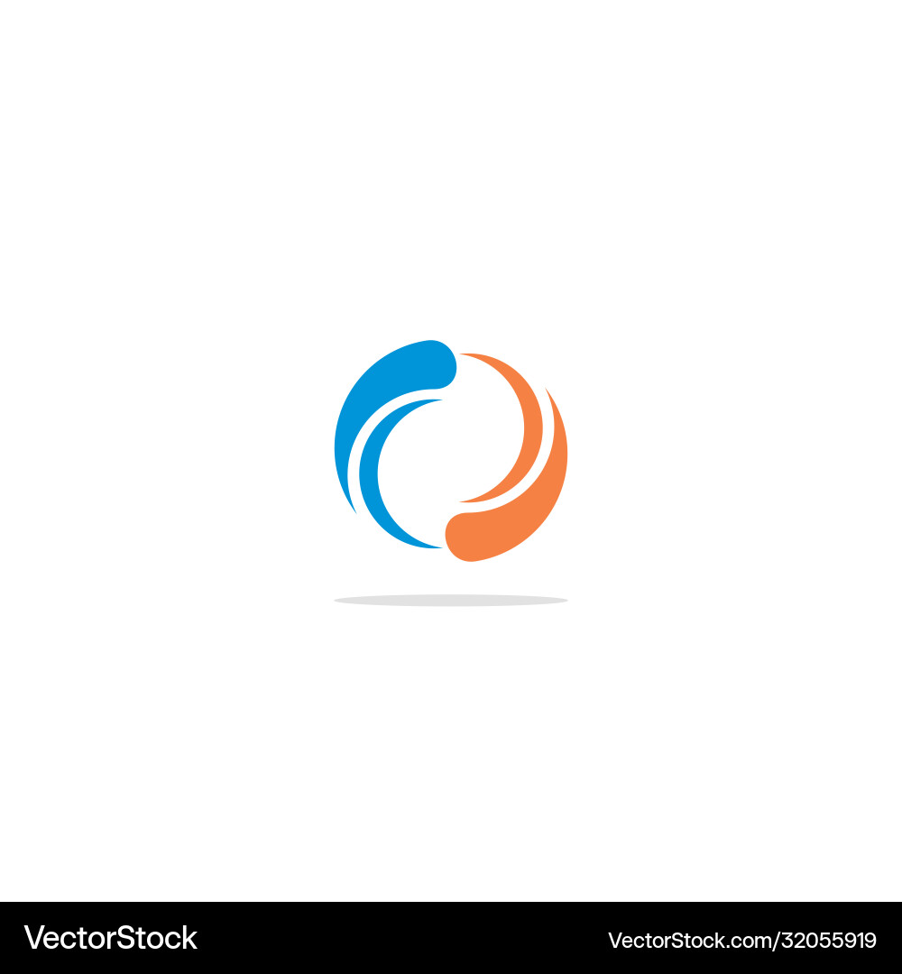 Round circle curve abstract logo Royalty Free Vector Image