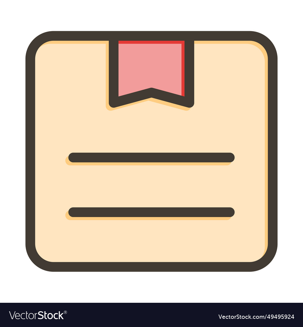 Box thick line filled colors icon for personal Vector Image