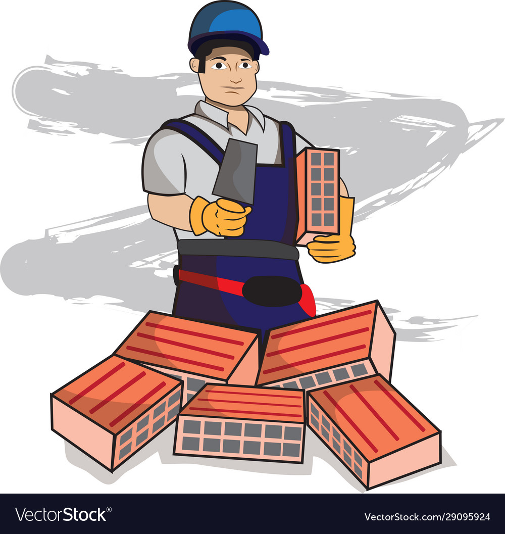 Bricklayer Royalty Free Vector Image - VectorStock