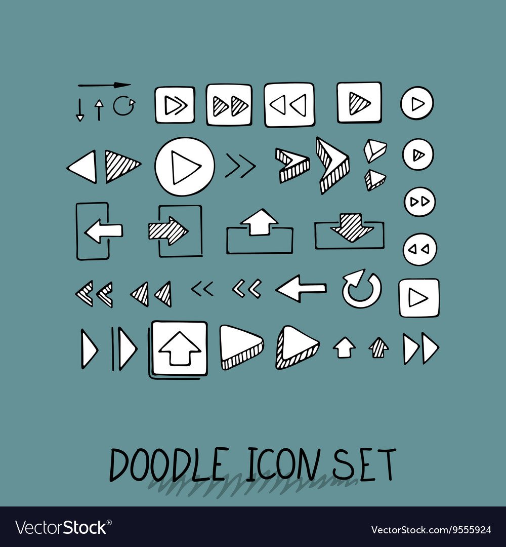 Hand drawn icons set website development Vector Image