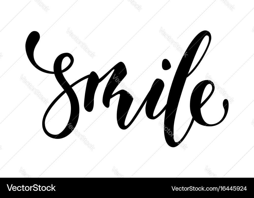 Hand Drawn Smile Lettering Royalty Free Vector Image
