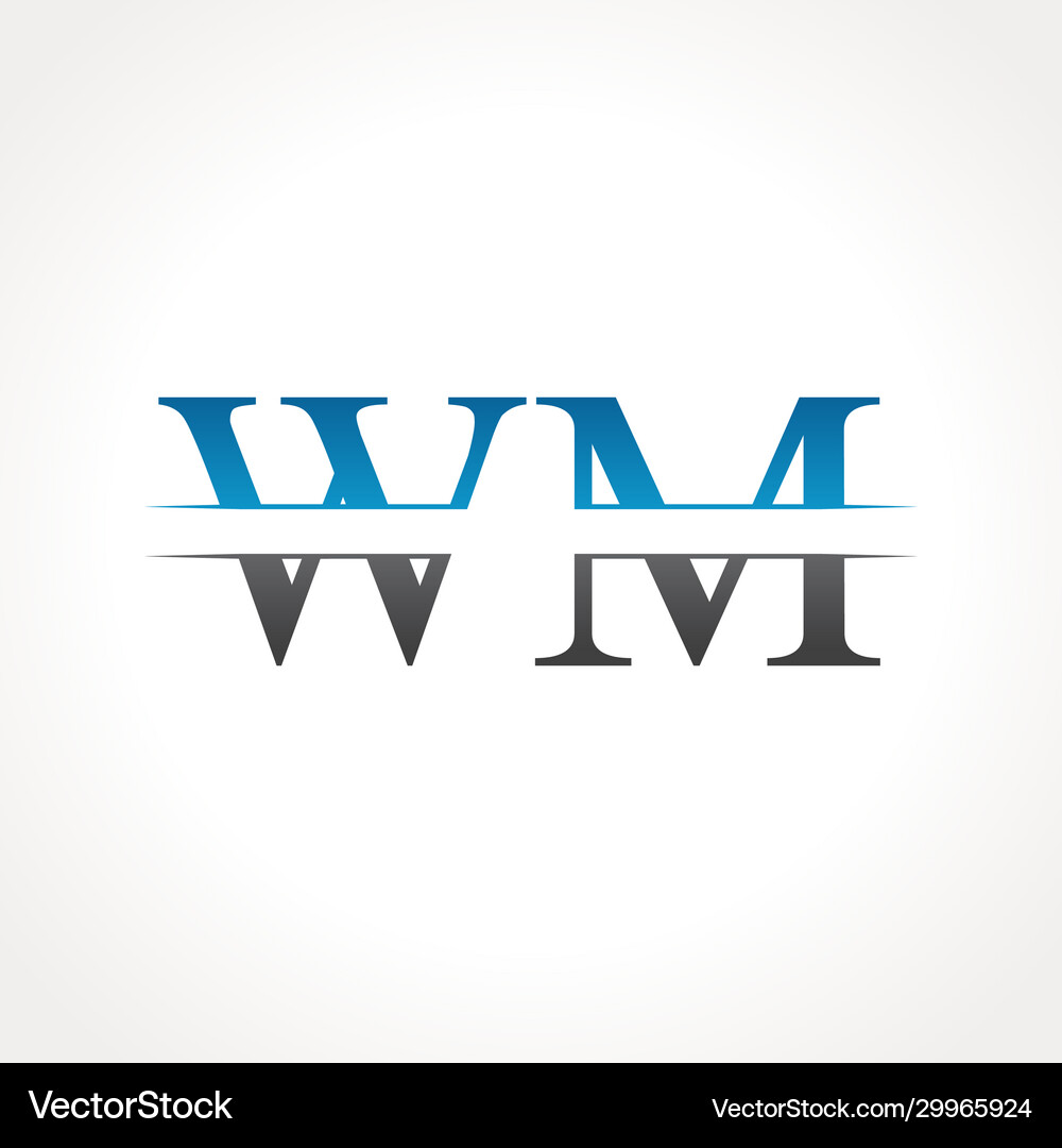 Initial wm letter linked logo creative Royalty Free Vector