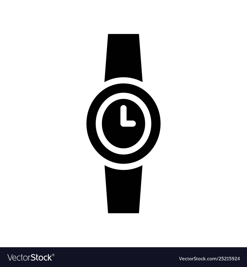 Watch isolated solid style icon Royalty Free Vector Image