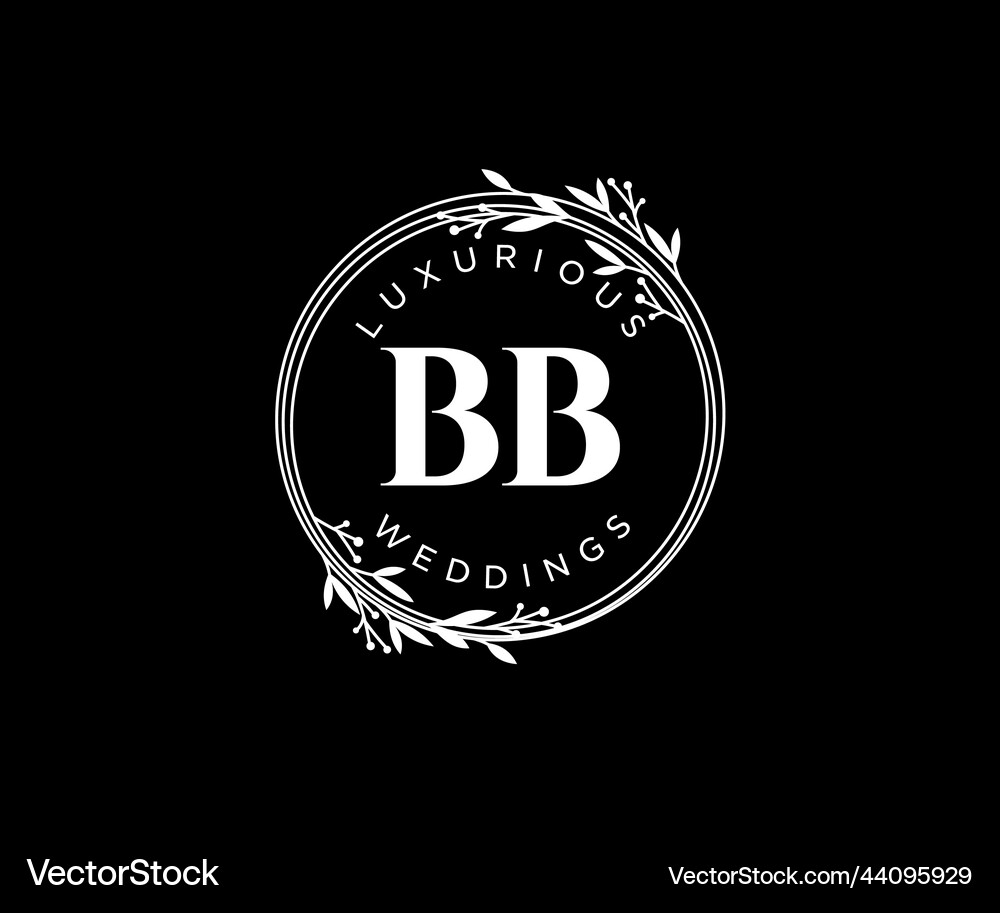 Bb initials letter wedding monogram logos Vector Image