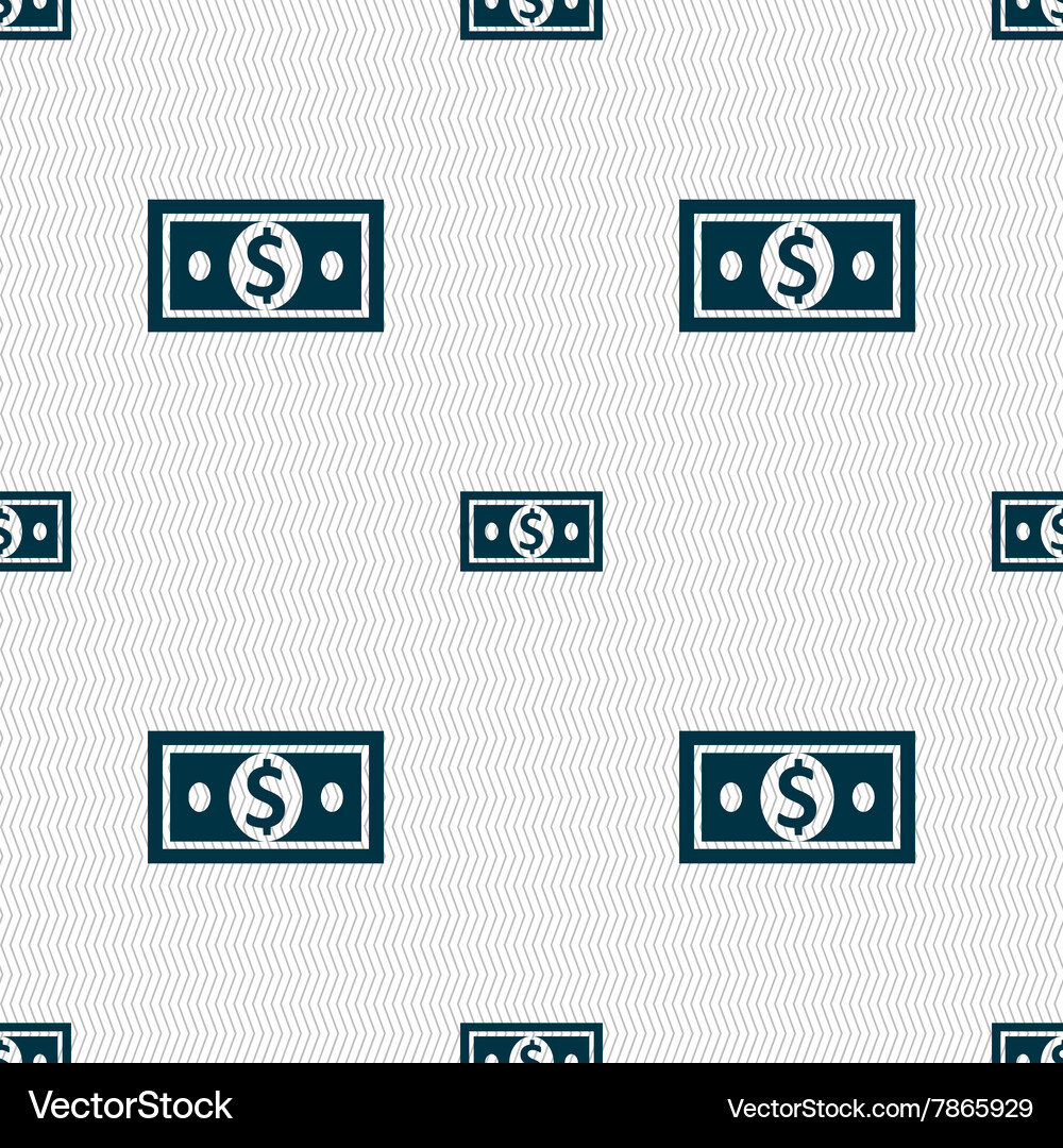 Money dollar icon sign seamless pattern Royalty Free Vector