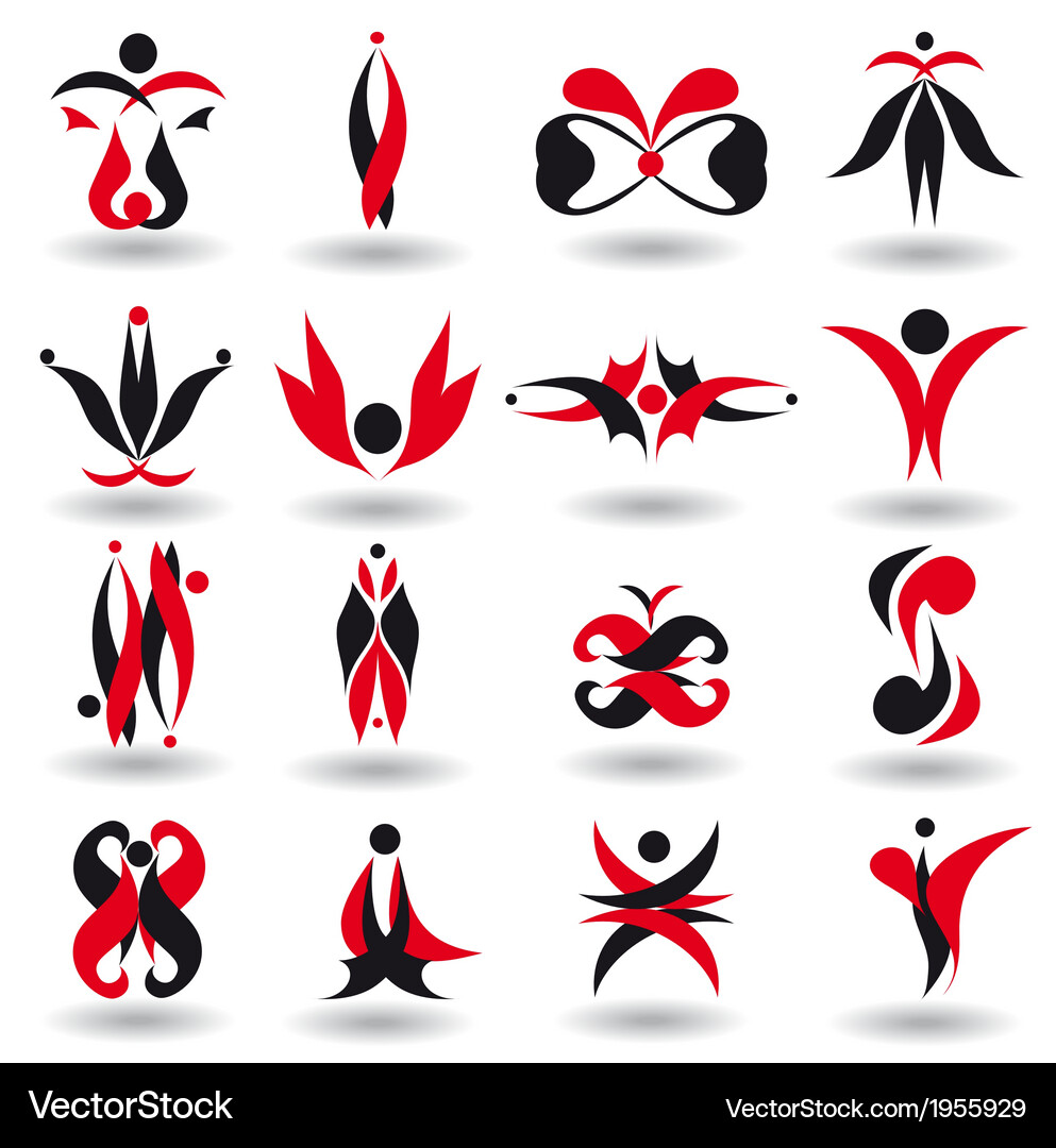 Set different abstract business signs Royalty Free Vector