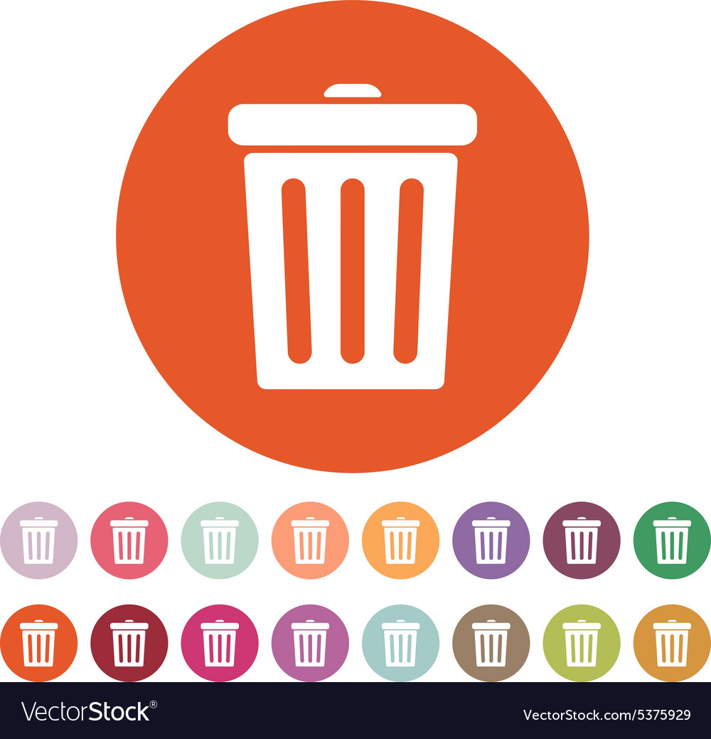 Trashcan icon dustbin symbol flat Royalty Free Vector Image Trashcan icon dustbin symbol flat Royalty Free Vector Image