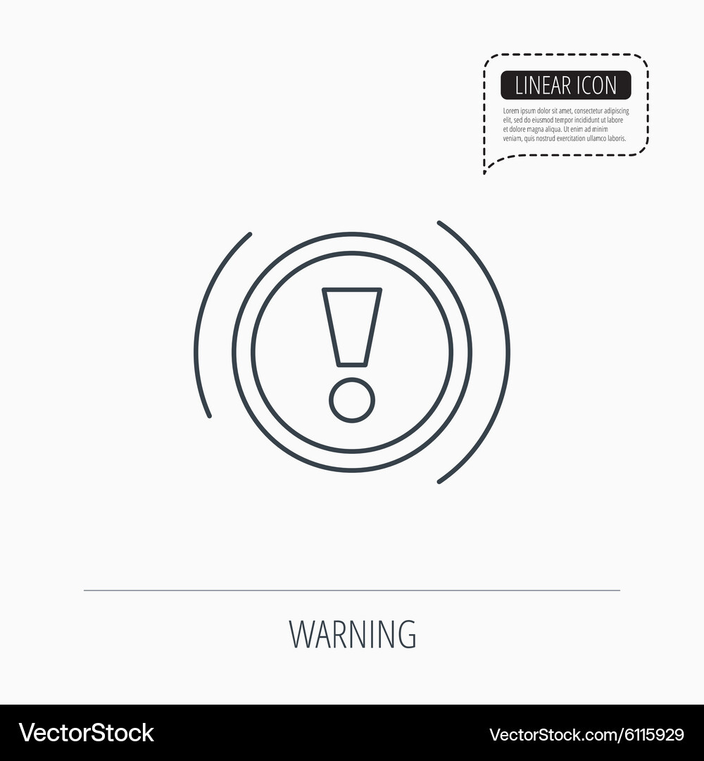 Warning icon dashboard sign Royalty Free Vector Image