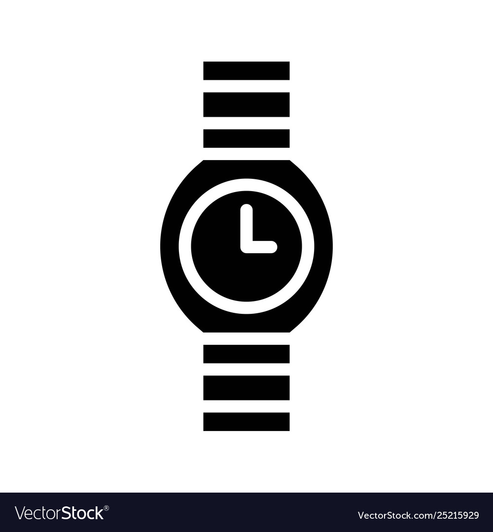 Watch isolated solid style icon Royalty Free Vector Image