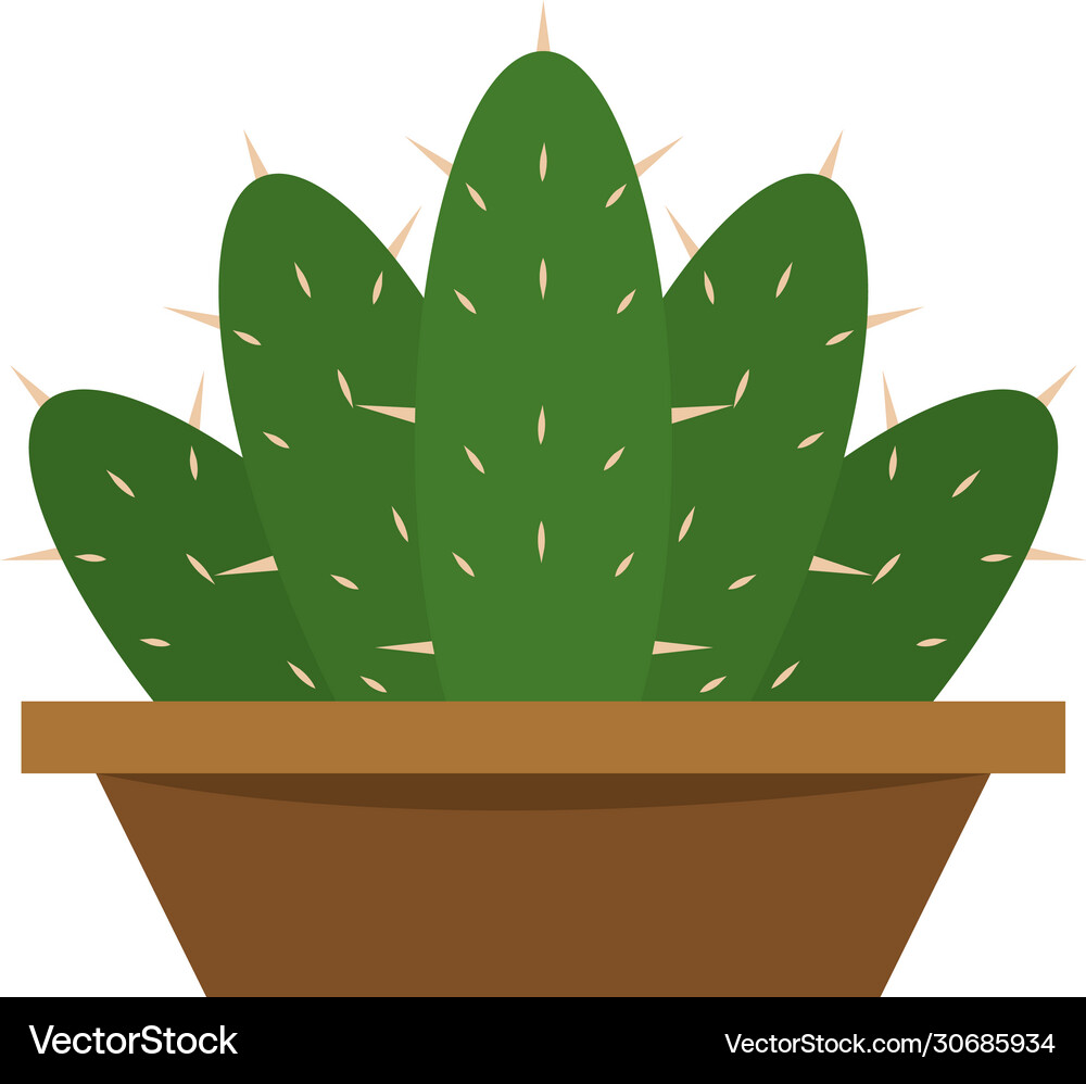 Cactus icon in a pot plant Royalty Free Vector Image