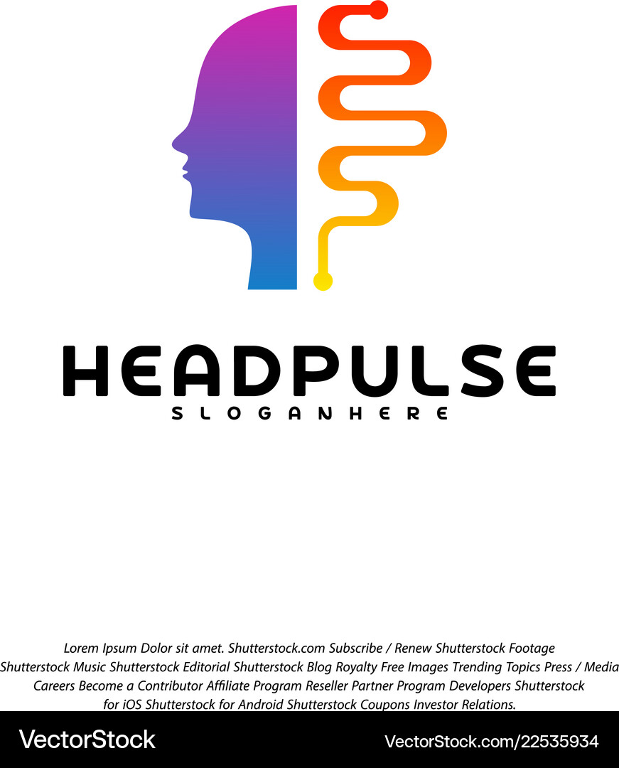 Head pulse logo intelligence designs Royalty Free Vector