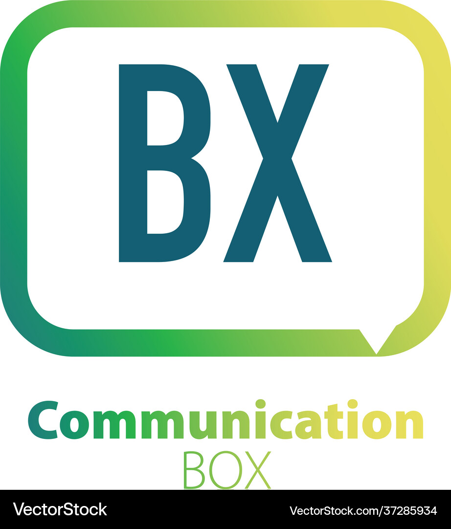 Initial letter bx communication box logo design Vector Image