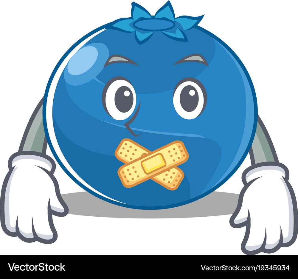 Silent blueberry character cartoon style Vector Image