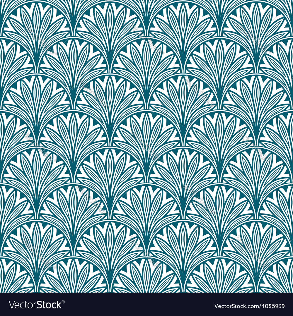 Blue repeating geometric floral pattern Royalty Free Vector
