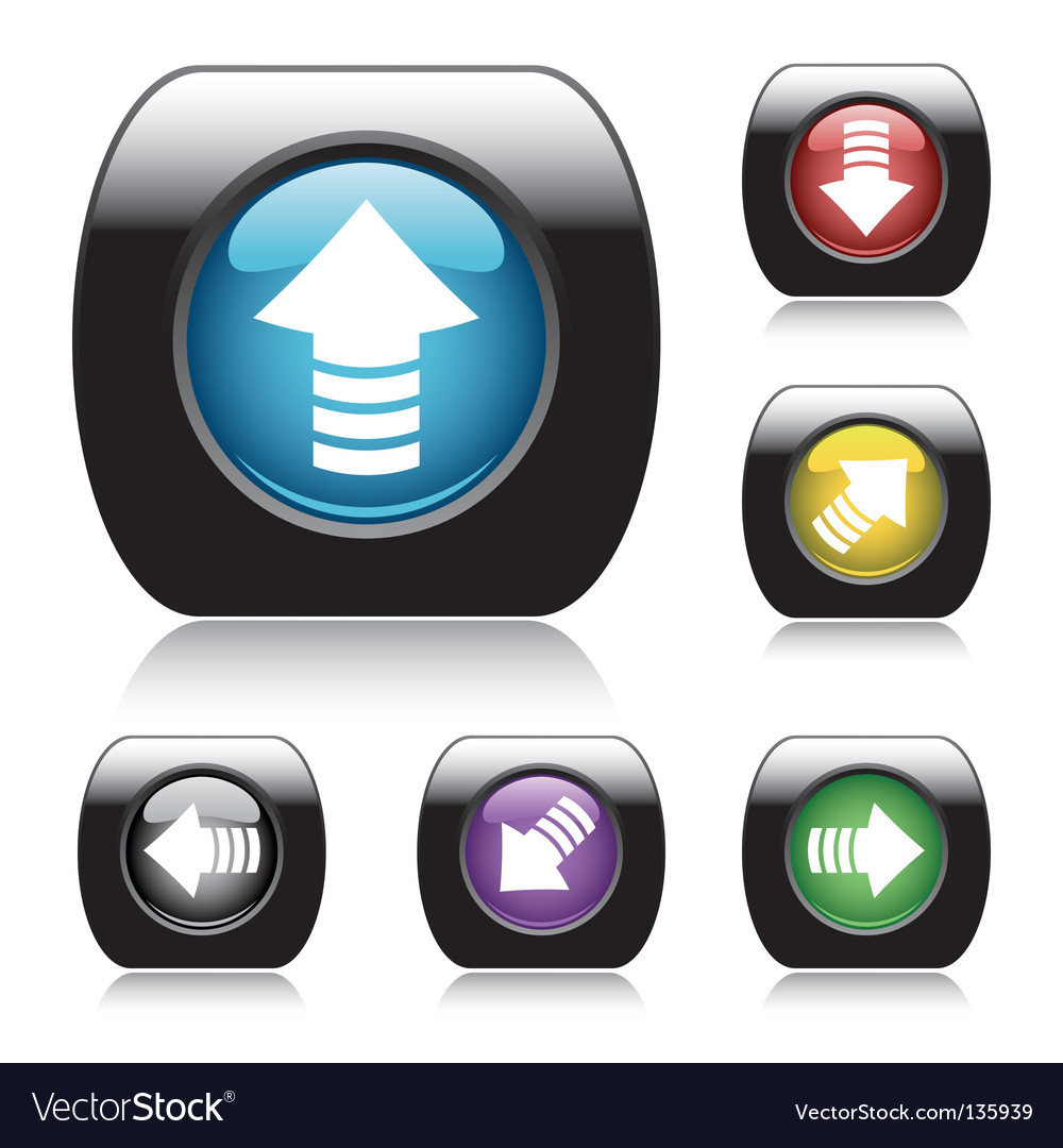 Button arrow set Royalty Free Vector Image - VectorStock