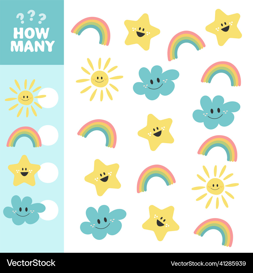 Counting Stars Game for Kids Royalty Free Vector Image