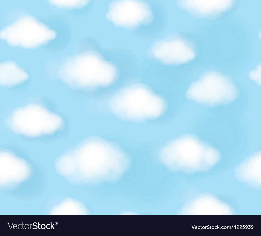 Cute Blue Cloud Pattern Royalty Free Vector Image