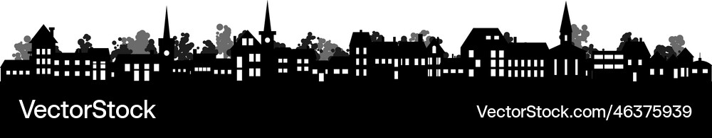 Old village rural stylized silhouette suburb Vector Image