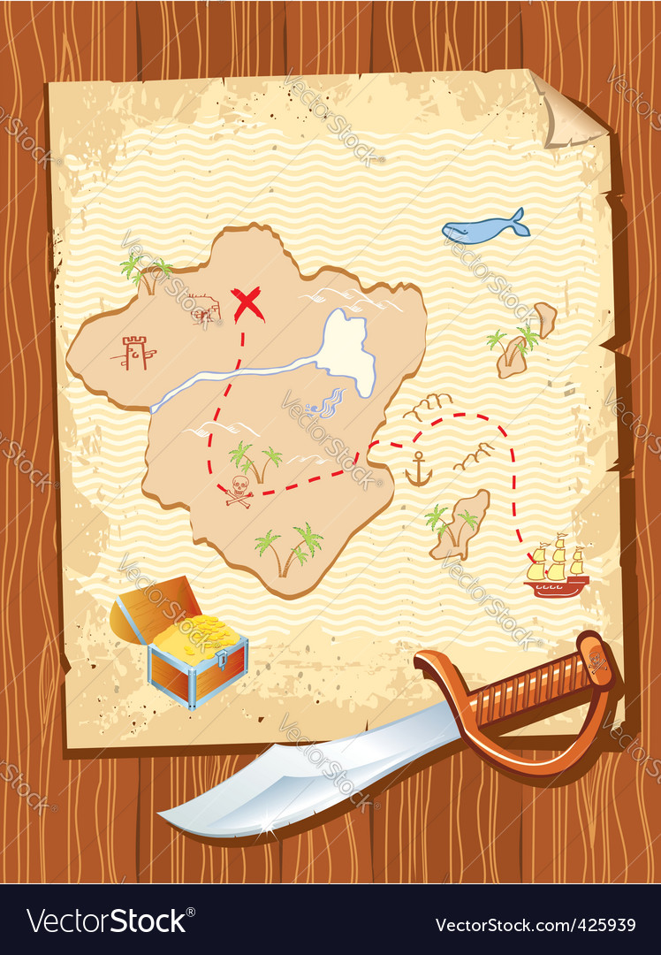 Pirate map Royalty Free Vector Image - VectorStock