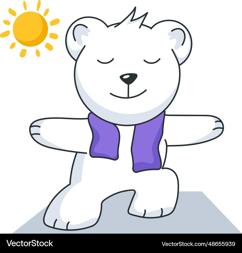 Yoga bear Royalty Free Vector Image - VectorStock