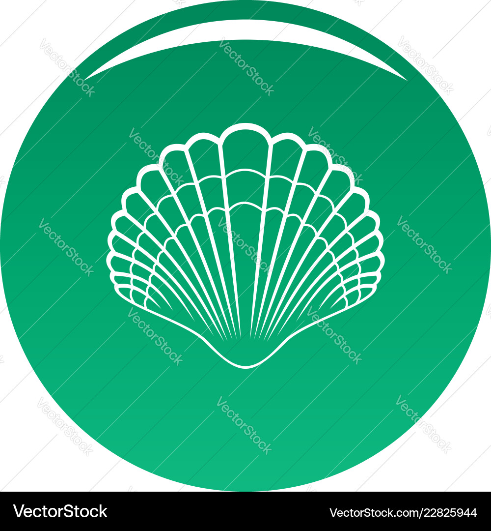 Big shell icon green Royalty Free Vector Image