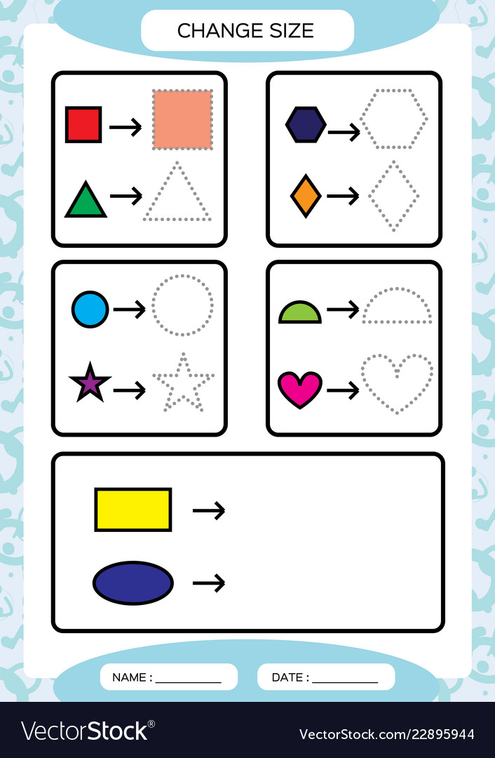Change Size Different Shape Sizes Small Large Vector Image