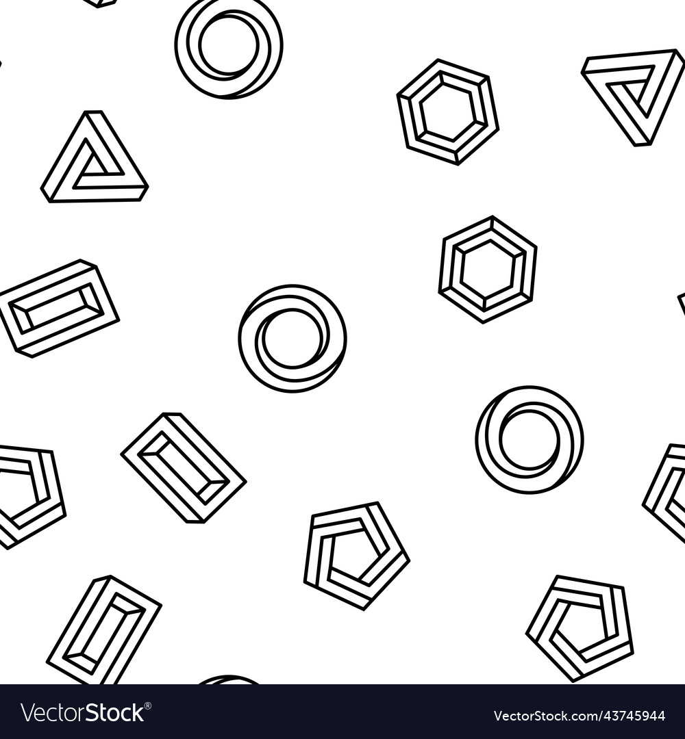Impossible Geometric Shape Seamless Pattern Vector Image