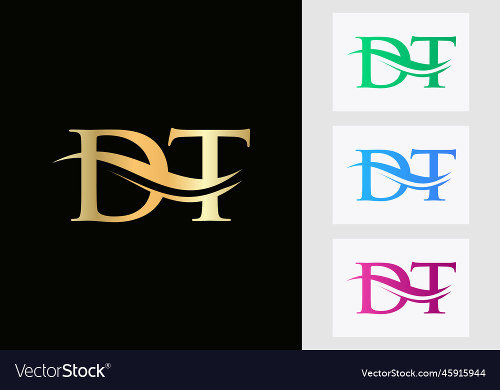 Initial monogram letter dt logo design dt Vector Image