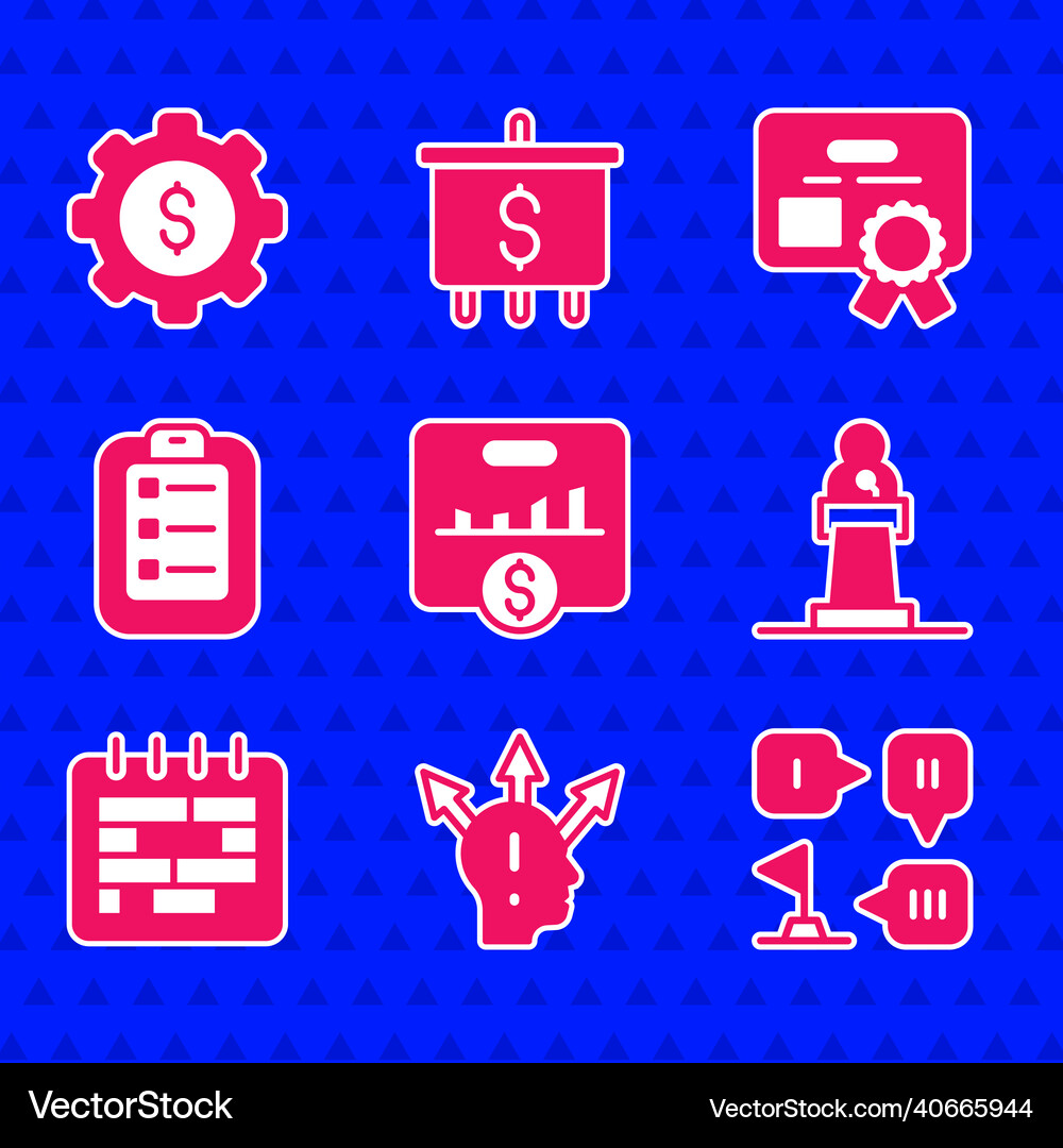 Set key performance indicator project team base Vector Image