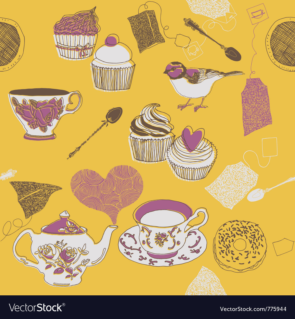Tea time Royalty Free Vector Image - VectorStock