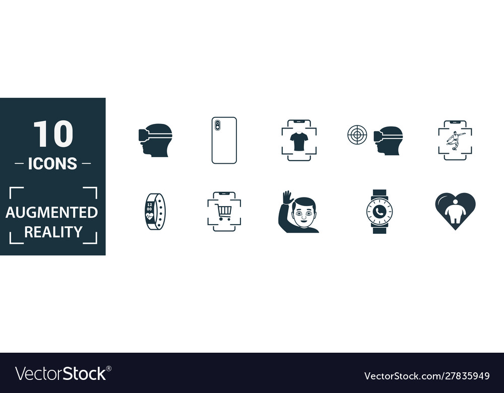 Ar and vr icon set include creative elements Vector Image