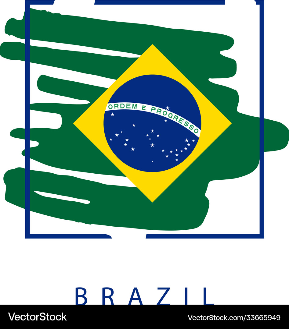 Brazil brush logo template design Royalty Free Vector Image