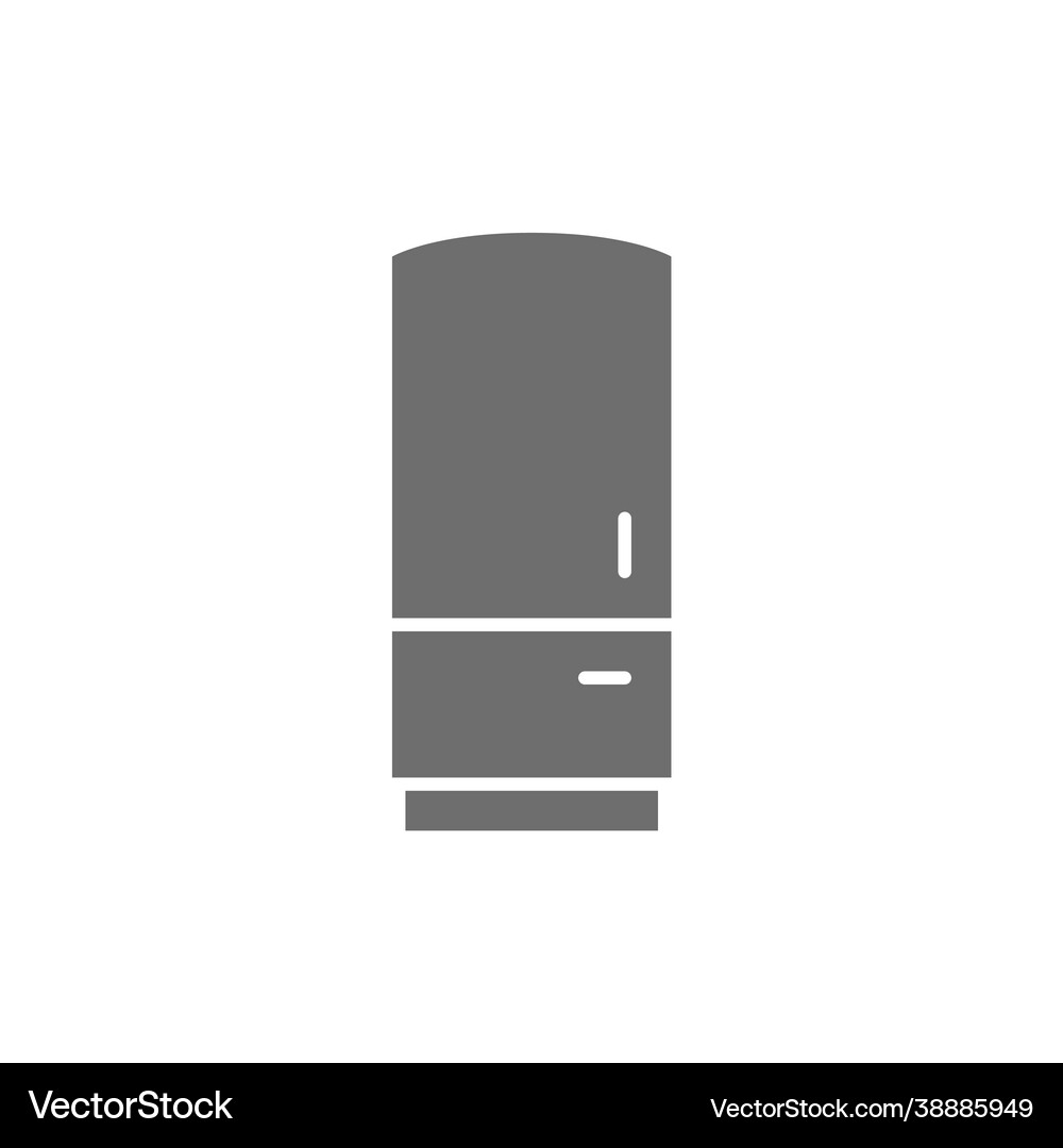 Built in refrigerator retro fridge grey icon Vector Image