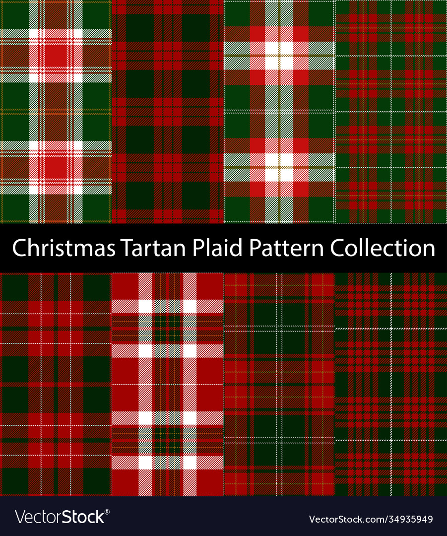 Christmas Tartan Plaid Pattern Collection Vector Image