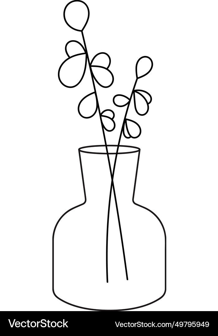 Glass vases with flowers Royalty Free Vector Image
