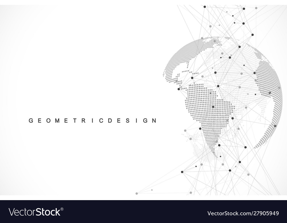 Global Structure Networking And Data Connection Vector Image